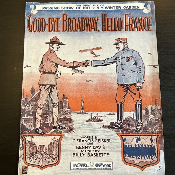 Good-Bye Broadway | Art | Goodbye Broadway Hello France 917 Piano Sheet ...